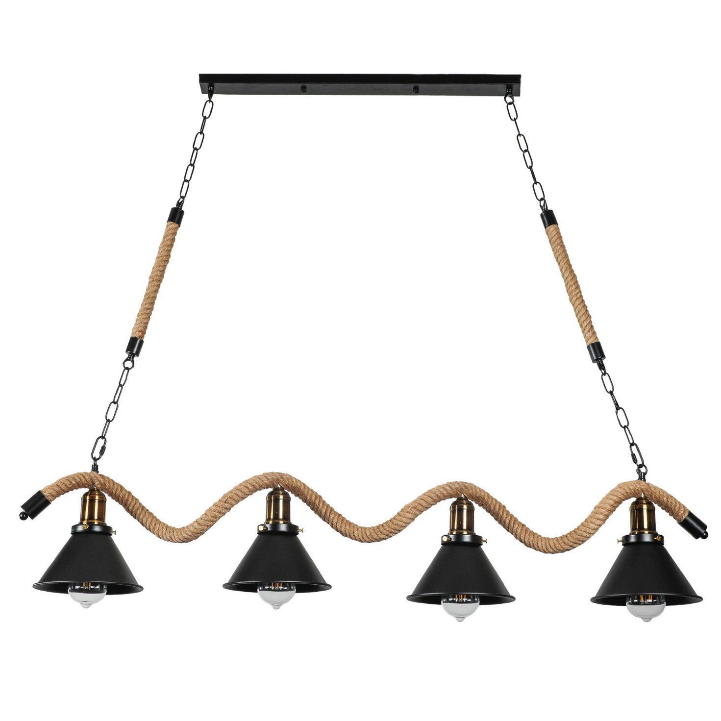 Lustra Vintage Suspendata Rope Black & Brown