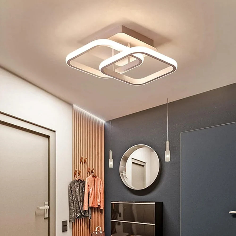 Lustra LED 32W Double Square Alb Echivalent 200W Resigilat R3