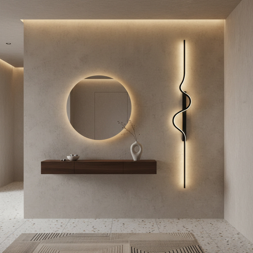 Aplica LED Dunes 80cm Echivalent 200W Neagra
