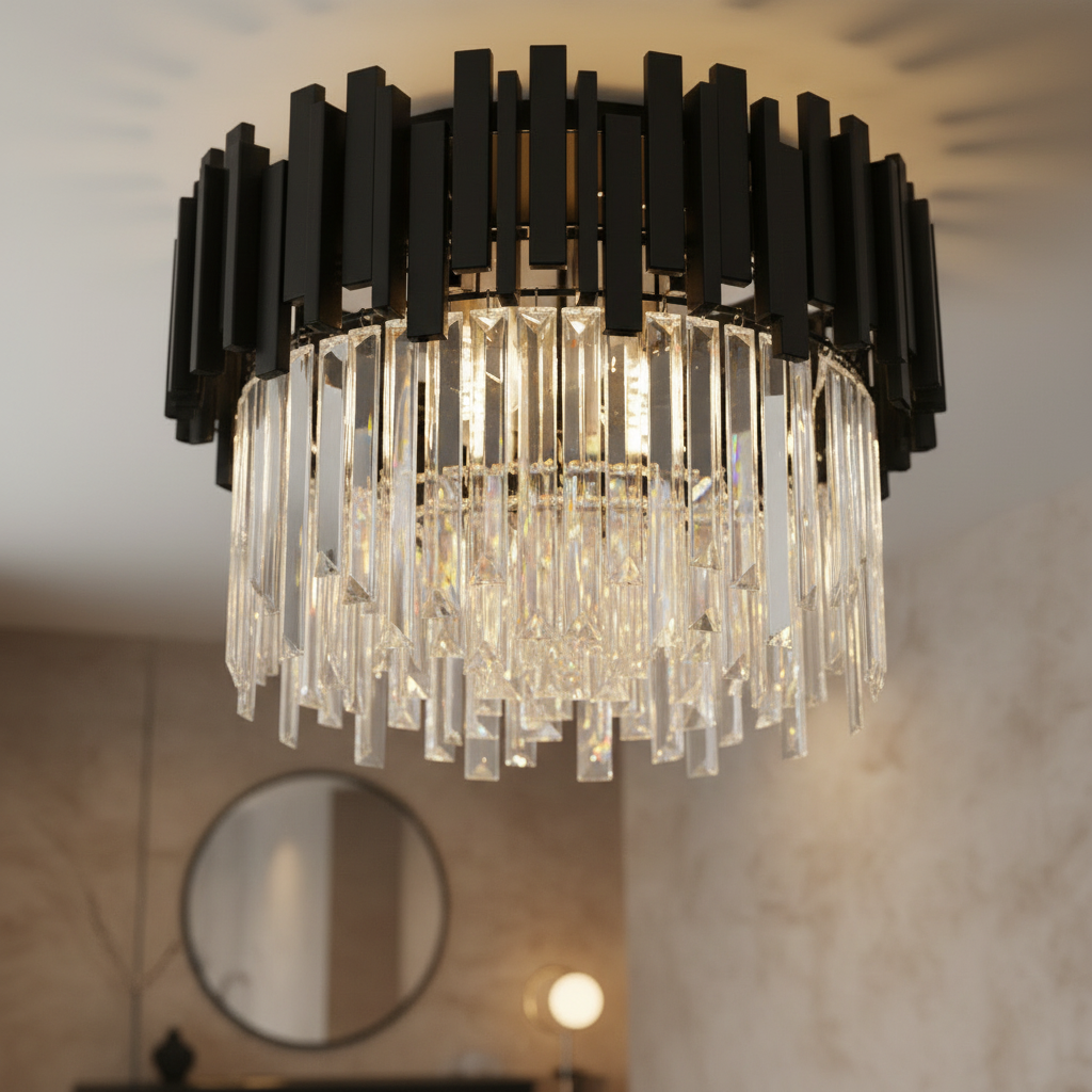Candelabru Cristal Aplicat Black Widow Luxury 40CM