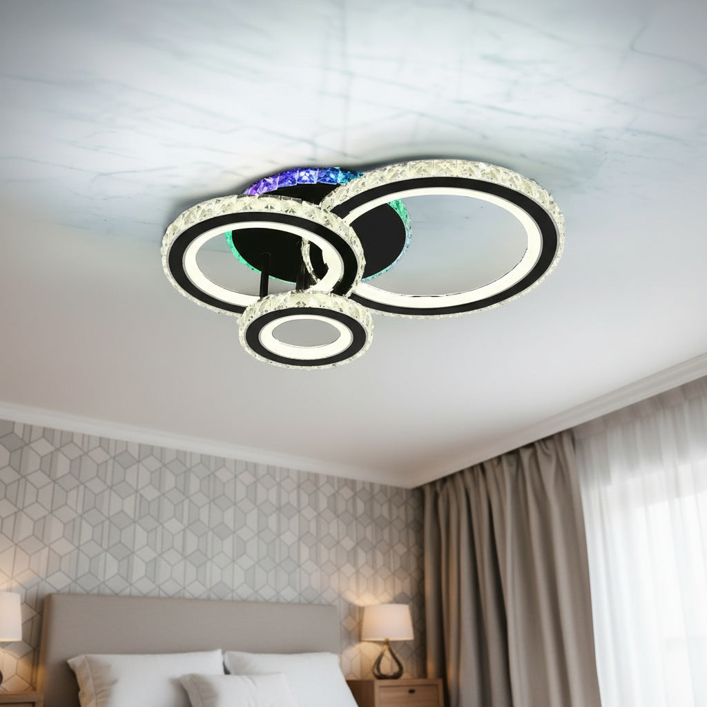 Lustra LED Cristal Ciryla Black RGB Echivalent 500W