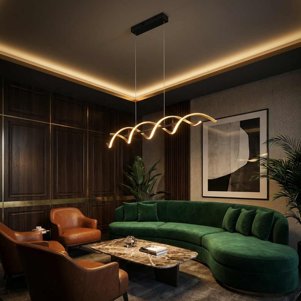 Lustra LED Suspendata SEQUENCE PREMIUM Gold Echivalent 500W