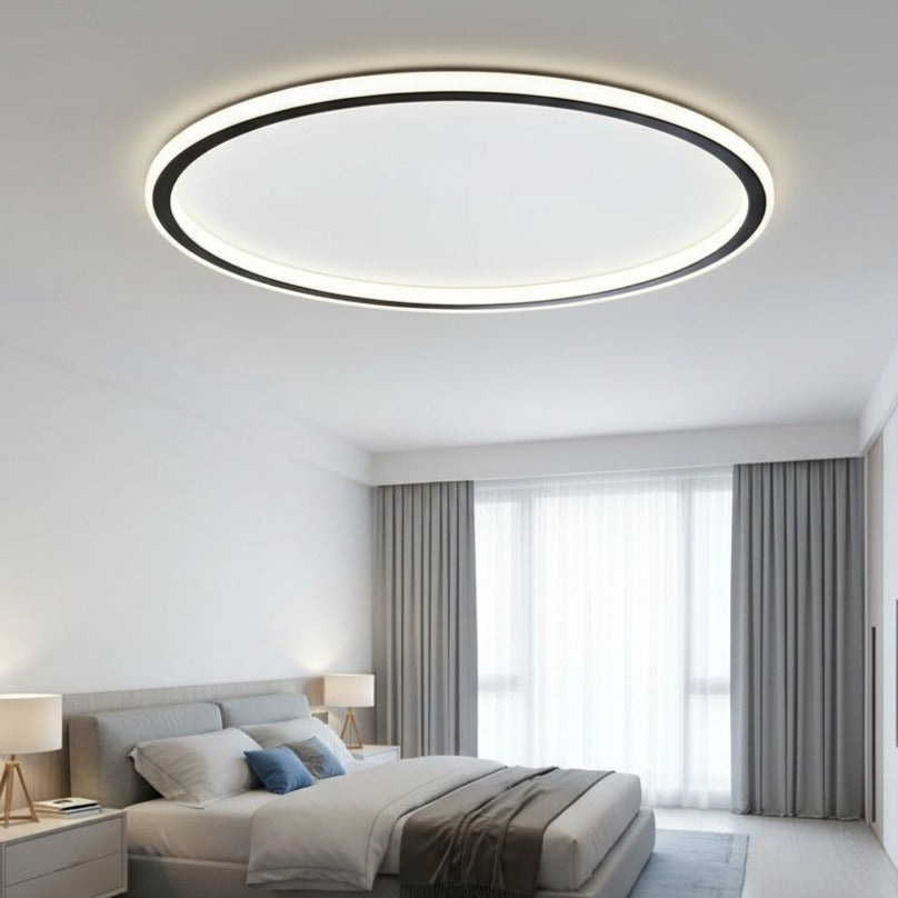 Plafoniera LED MIA Alb & Negru Rotunda 50CM Echivalent 300W