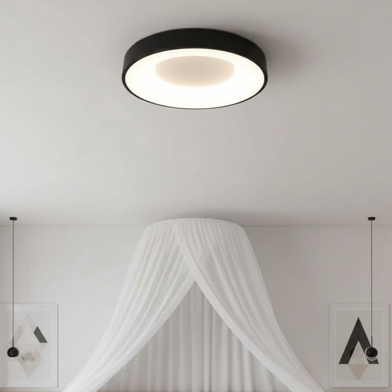 Plafoniera LED LIND Neagra Rotunda 38CM Lumina Rece Echivalent 250W