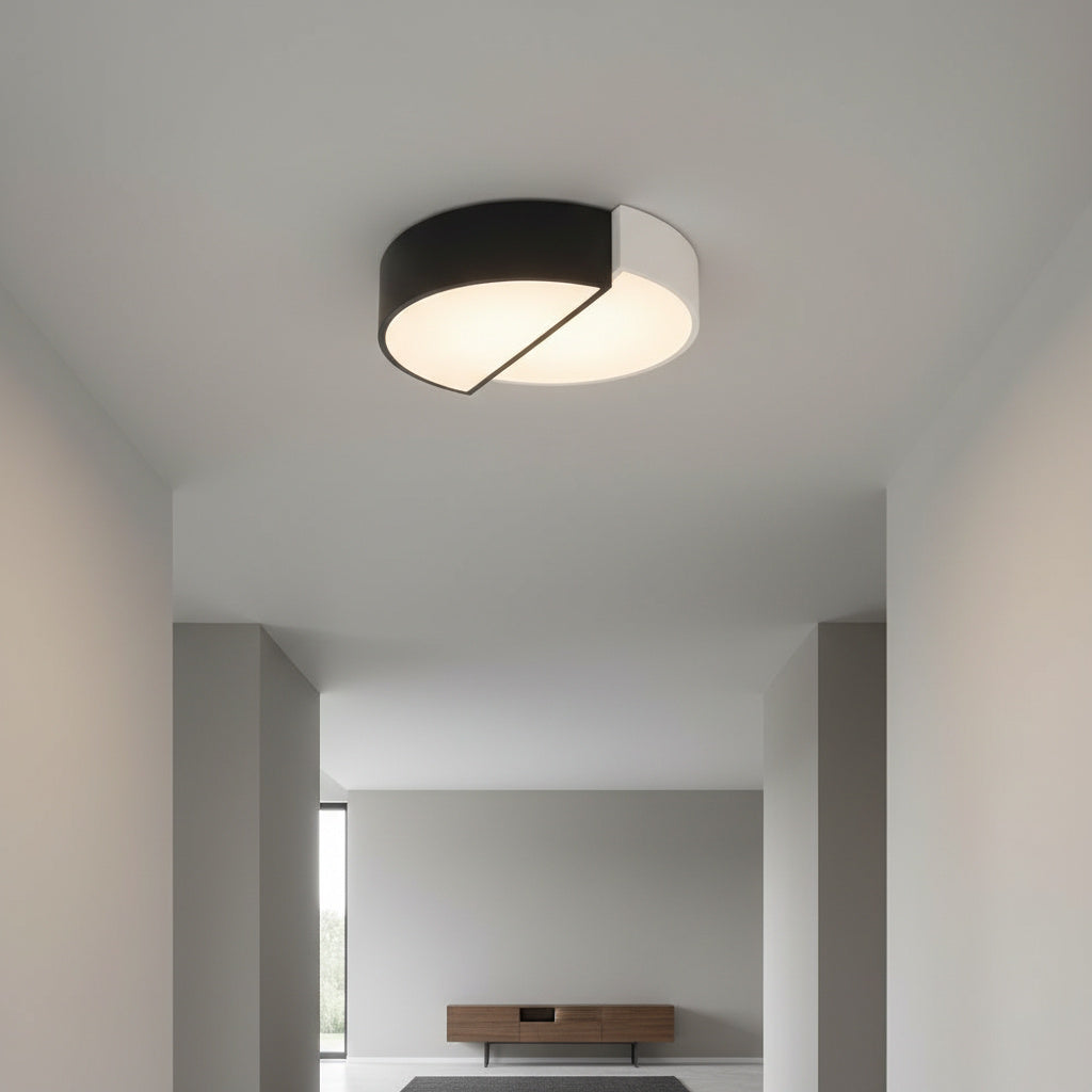 Lustra LED Half White & Black 42CM Echivalent 200W