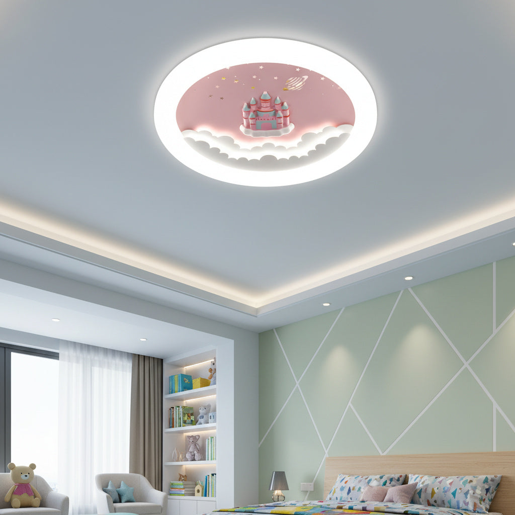 Lustra LED Cloudy Castle Echivalent 550W Telecomanda