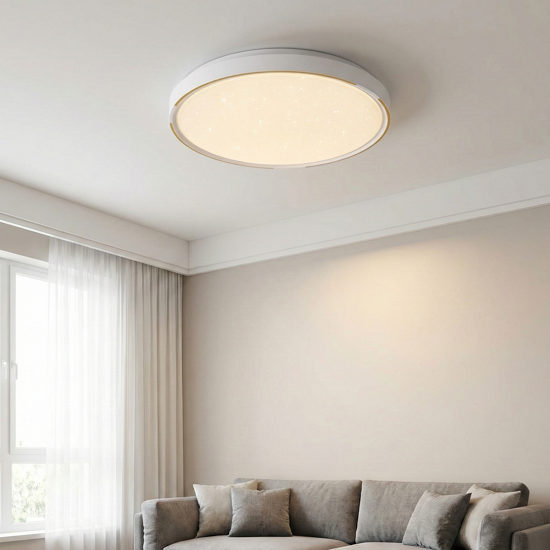 Plafoniera LED 50CM GOLD ECLIPSE 36W Echivalent 200W