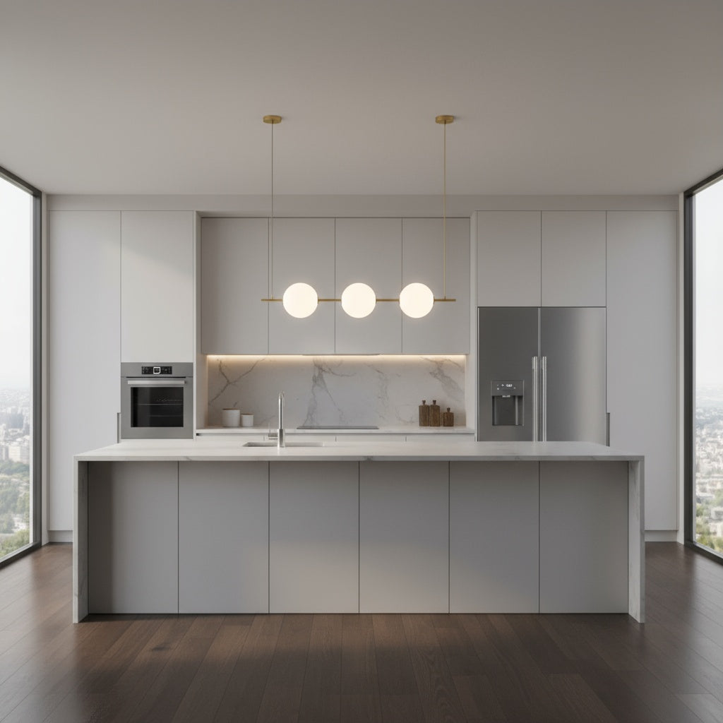 Lustra LED Suspendata KEZO Gold Echivalent 250W Telecomanda