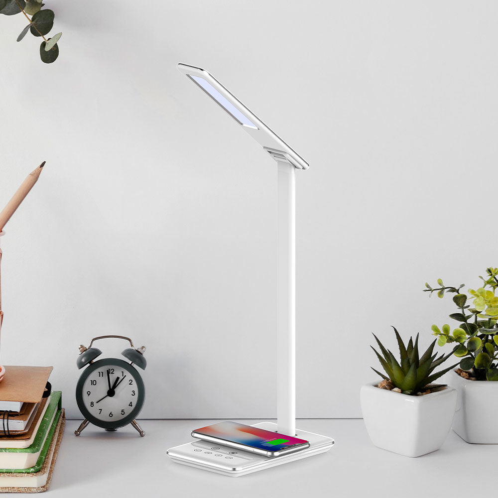 Veioza LED Alba Dimabila Incarcare Wireless 3 Tipuri de Lumina 50CM