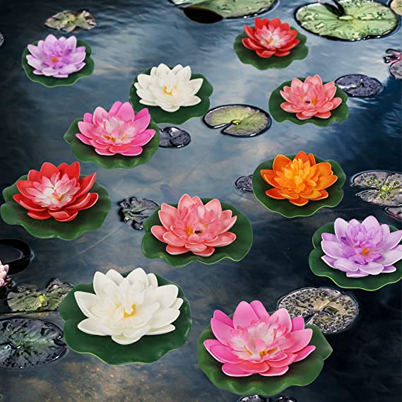 Floare Lotus LED cu Incarcare Solara Pentru Gradina