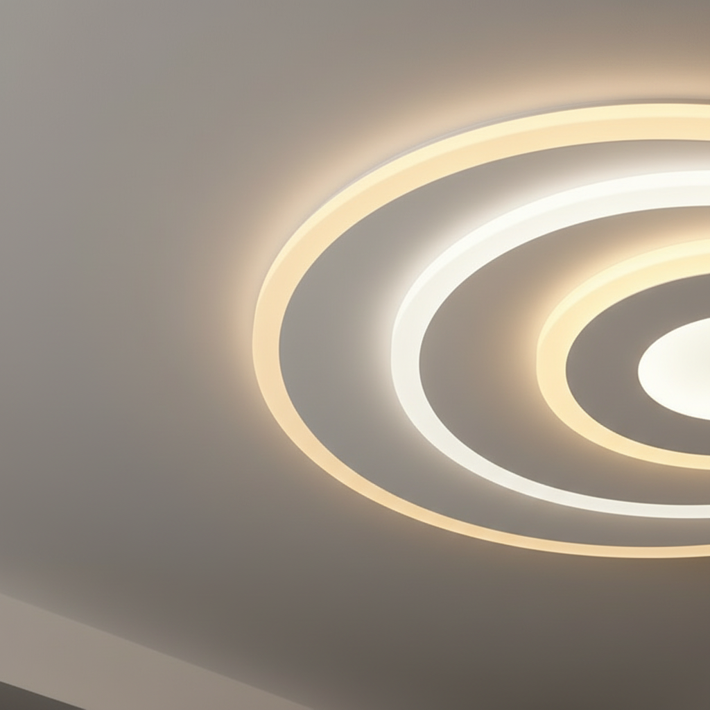 Lustra LED NUBA White Circles Echivalent 300W Telecomanda