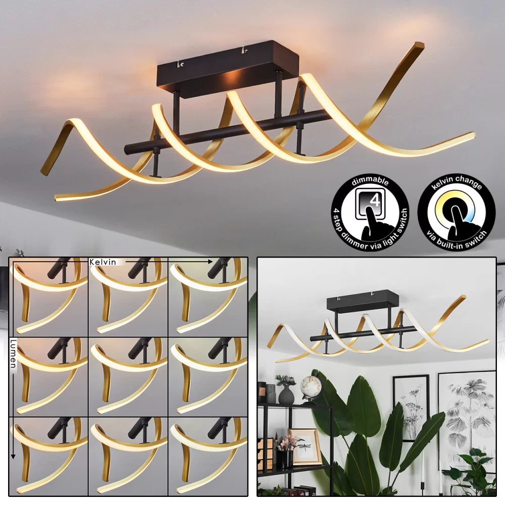 Lustra LED RIBBON Gold+Black Echivalent 300W