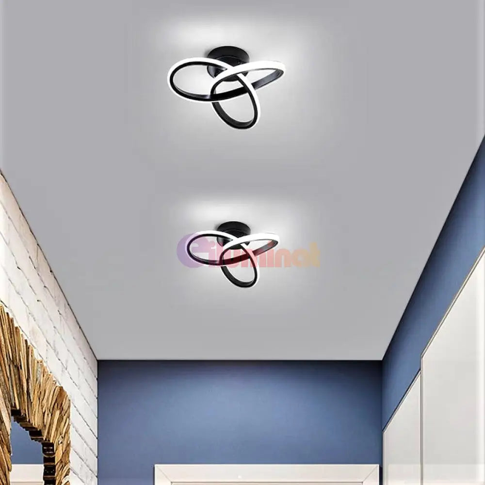 Lustra LED 48W TWO RINGS Black Echivalent 200W