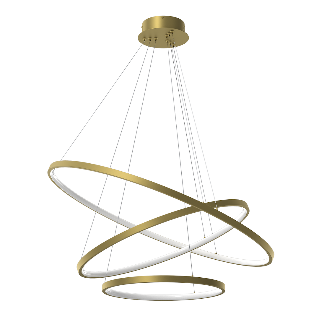 Lustra LED Suspendata Hoop Gold Premium 3 Segmente Reglabile Echivalen