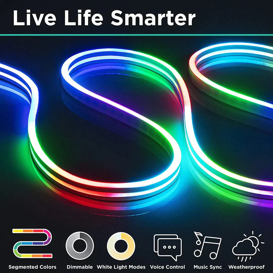 KIT NEON FLEX LED RGB IC SMART DIGITAL 12V 5m Telecomanda