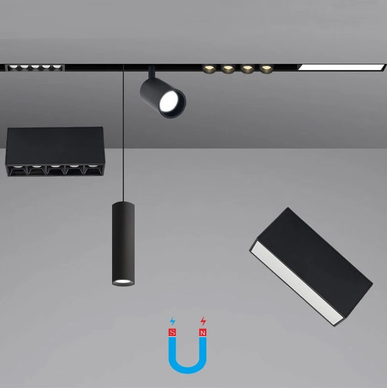 Spot LED 25W 90cm Magnetic Negru Liniar Mat